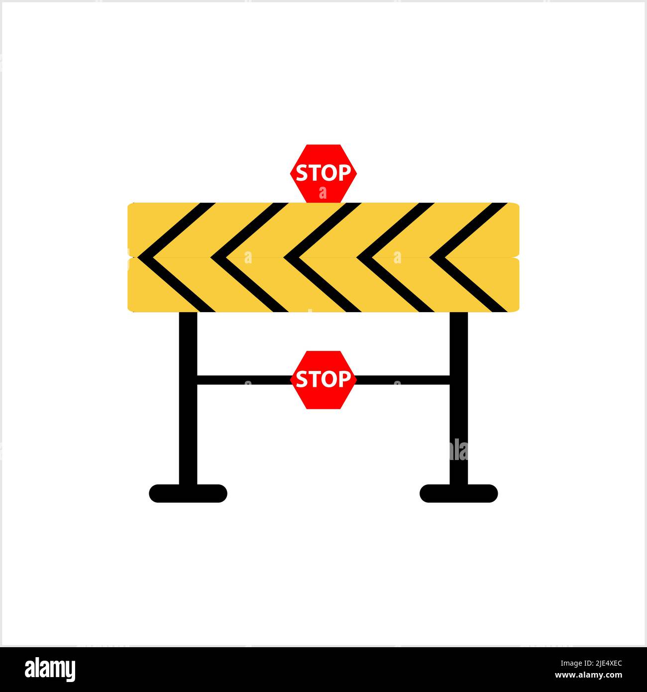 Construction Barrier Icon, Roadblock Barrier Icon Vector Art ...