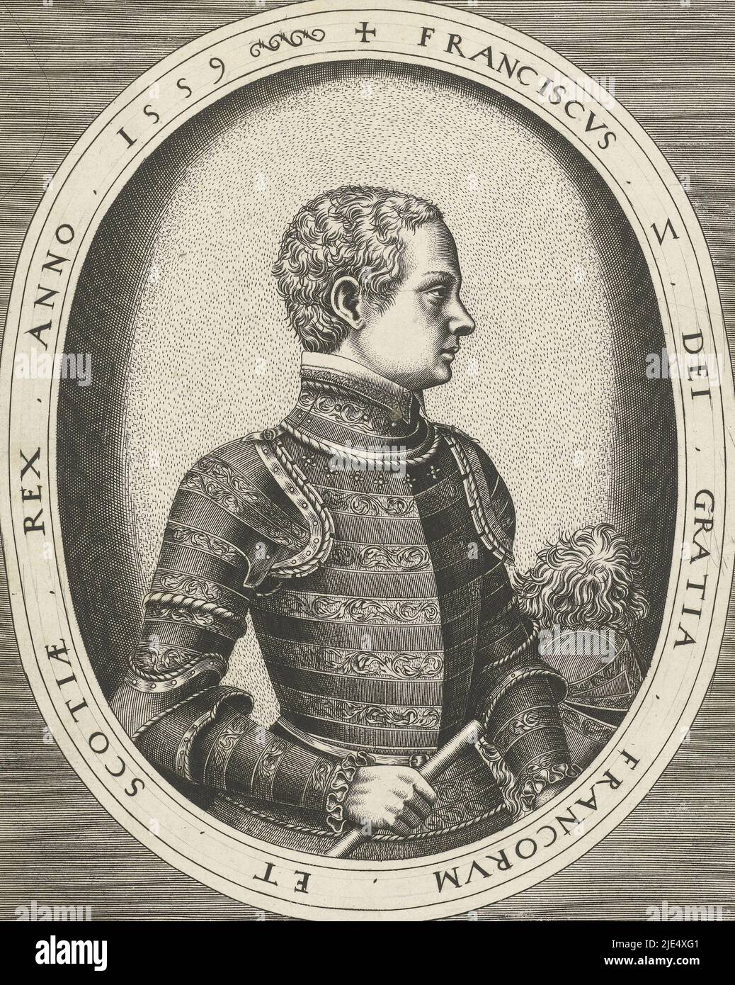 Portrait of King Francis II, King of France, half way to the right with ...