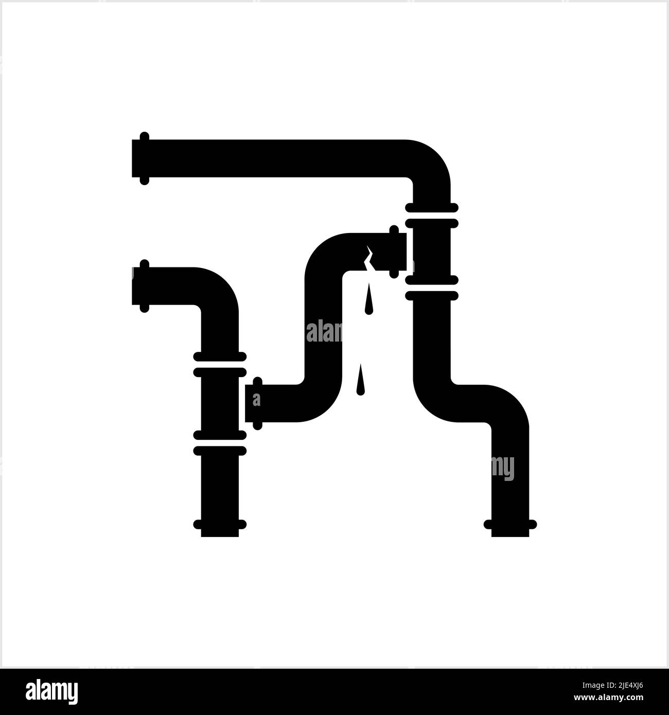 Broken Pipe Icon, Leakage In Pipe Vector Art Illustration Stock Vector ...