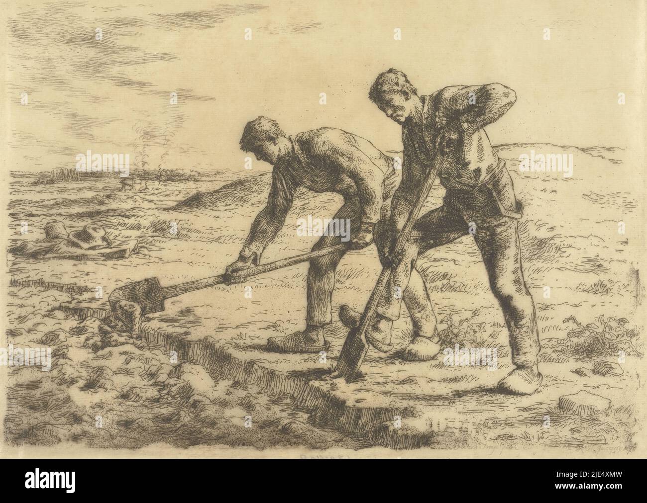 Two farmers digging up hi-res stock photography and images - Alamy