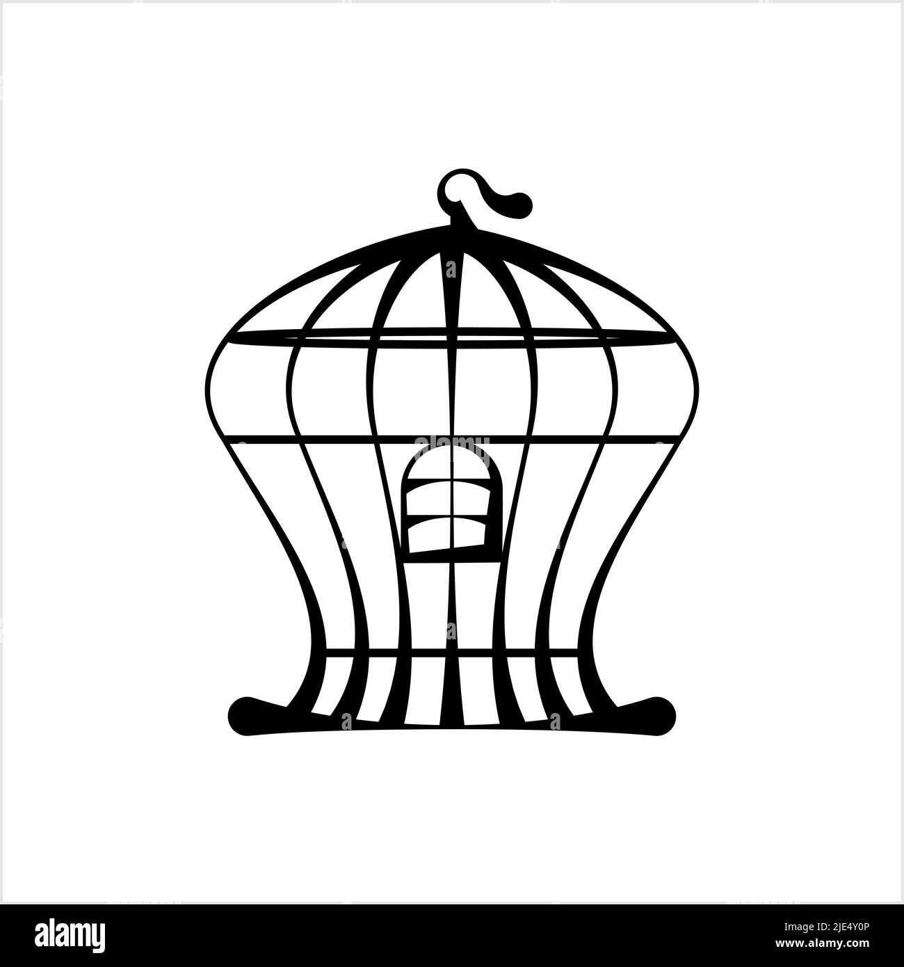 Bird Cage Icon, Bird Cage Vector Art Illustration Stock Vector Image ...