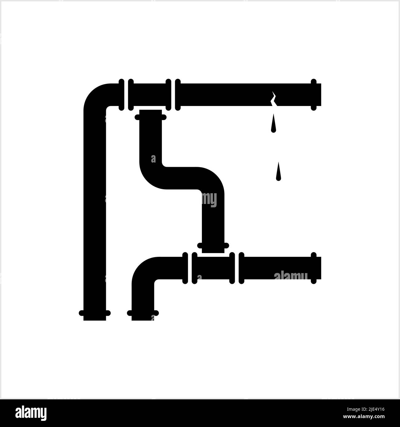 Broken Pipe Icon, Leakage In Pipe Vector Art Illustration Stock Vector ...