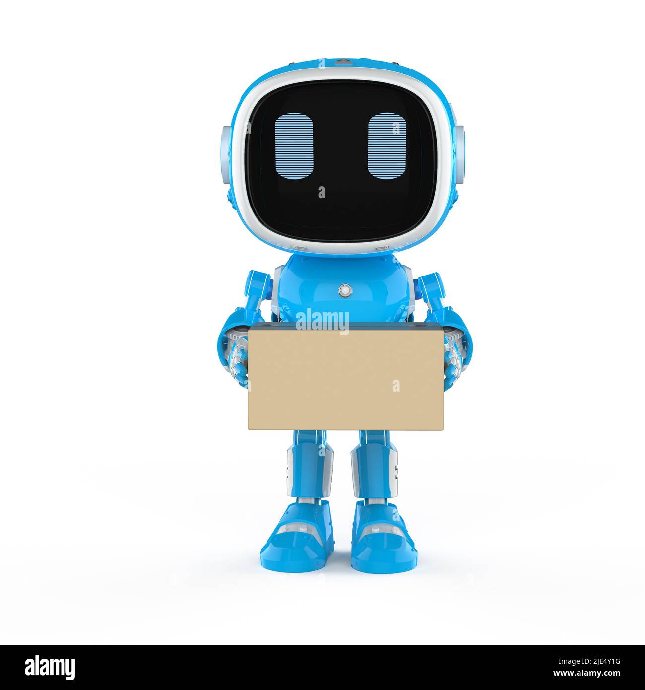 Automatic warehouse concept with 3d rendering automation delivery robot ...