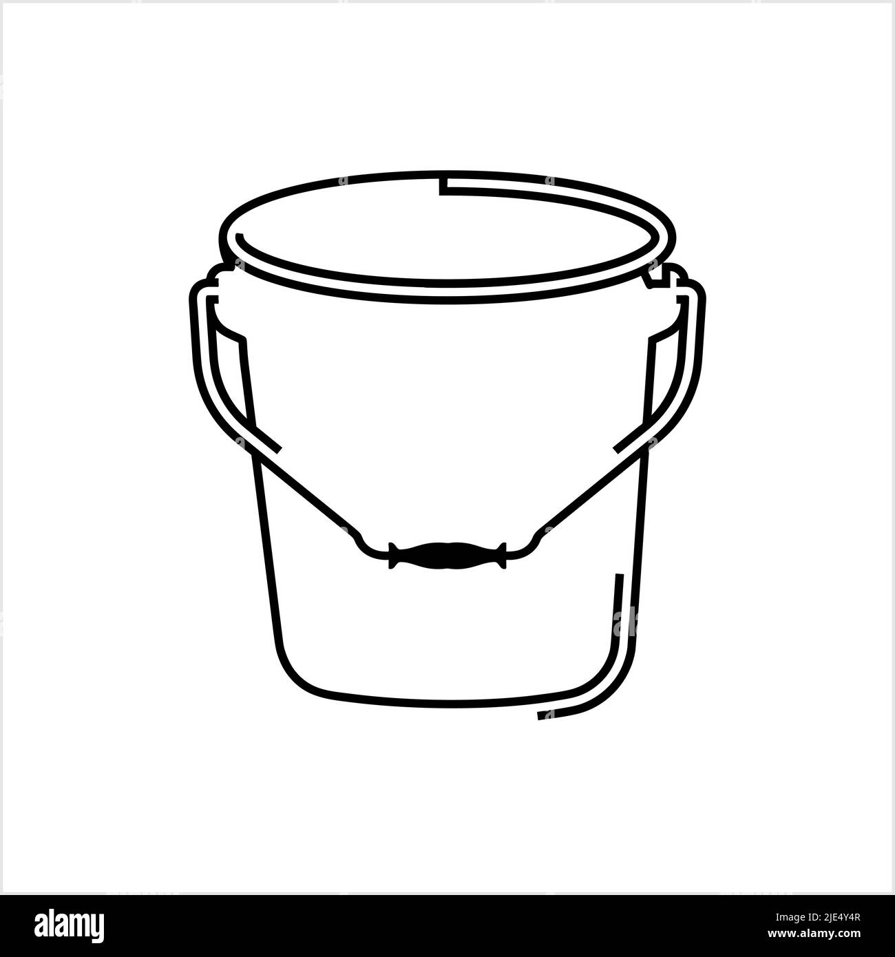 Bucket Icon, Water Bucket Icon Vector Art Illustration Stock Vector ...