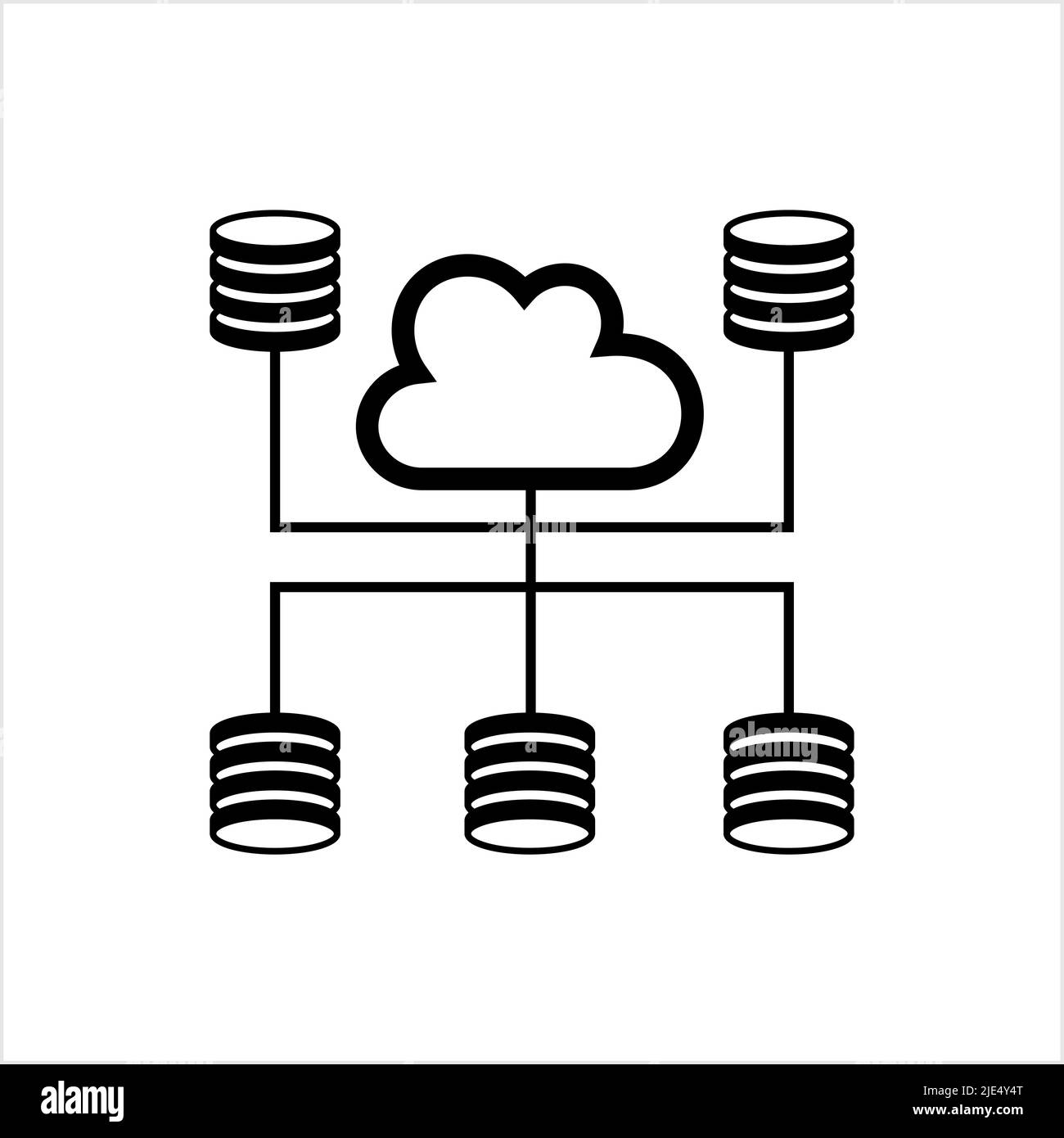 Cloud Database Icon, Data Base Icon Vector Art Illustration Stock ...