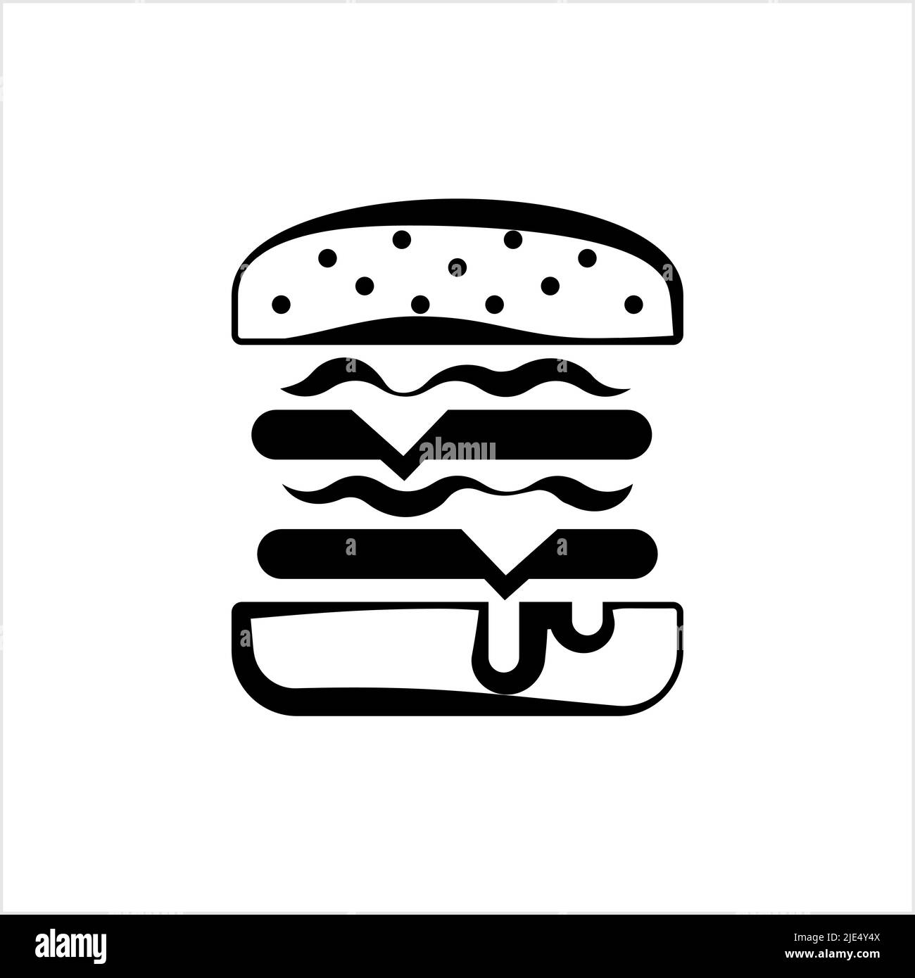 Burger Icon, Fast Food Burger Vector Art Illustration Stock Vector ...