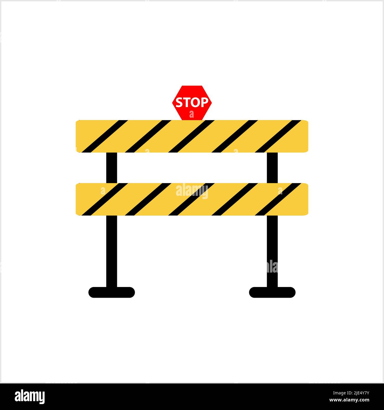 Construction Barrier Icon, Roadblock Barrier Icon Vector Art ...