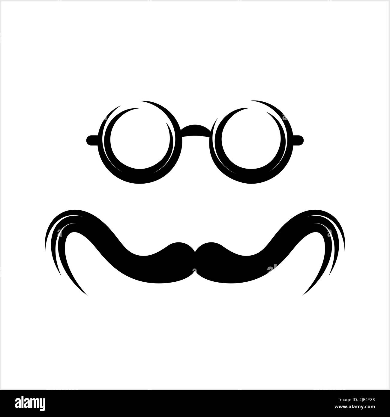 Moustache And Glasses Icon, Mustache And Glasses Icon Vector Art ...