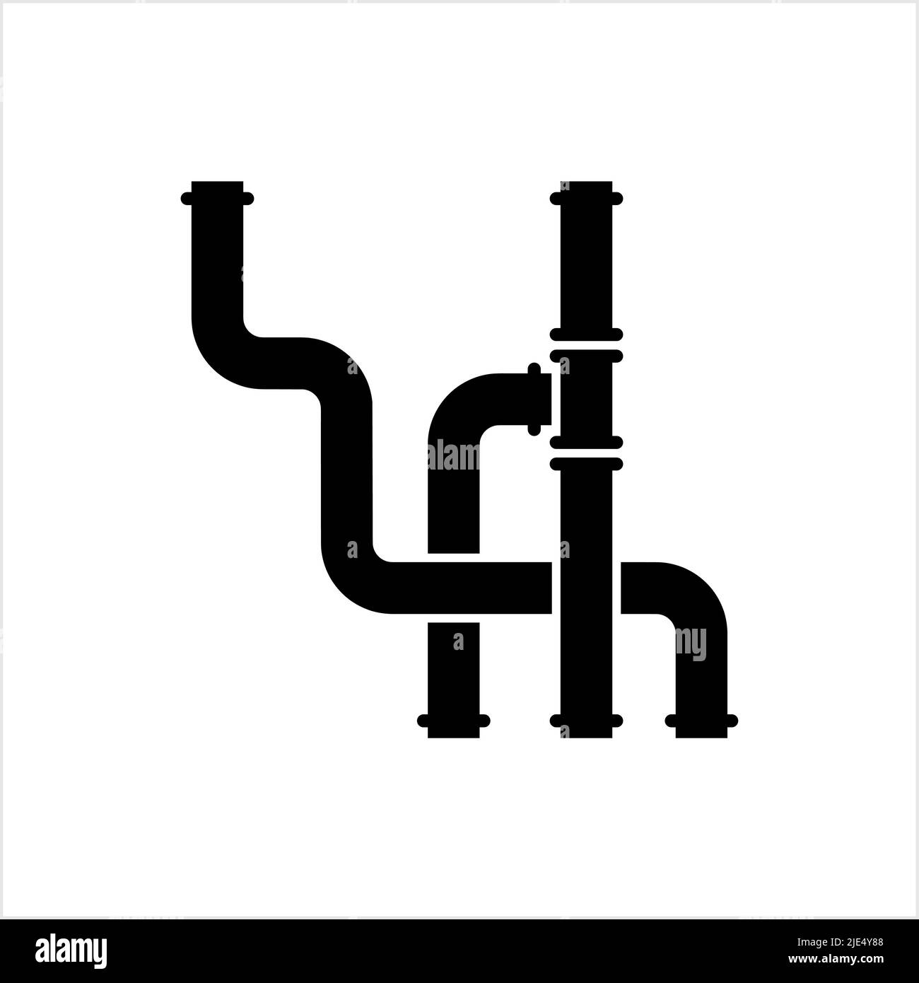 Pipe Icon, Pipe Fitting Icon, Water, Gas, Oil Pipeline, Plumbing Work ...