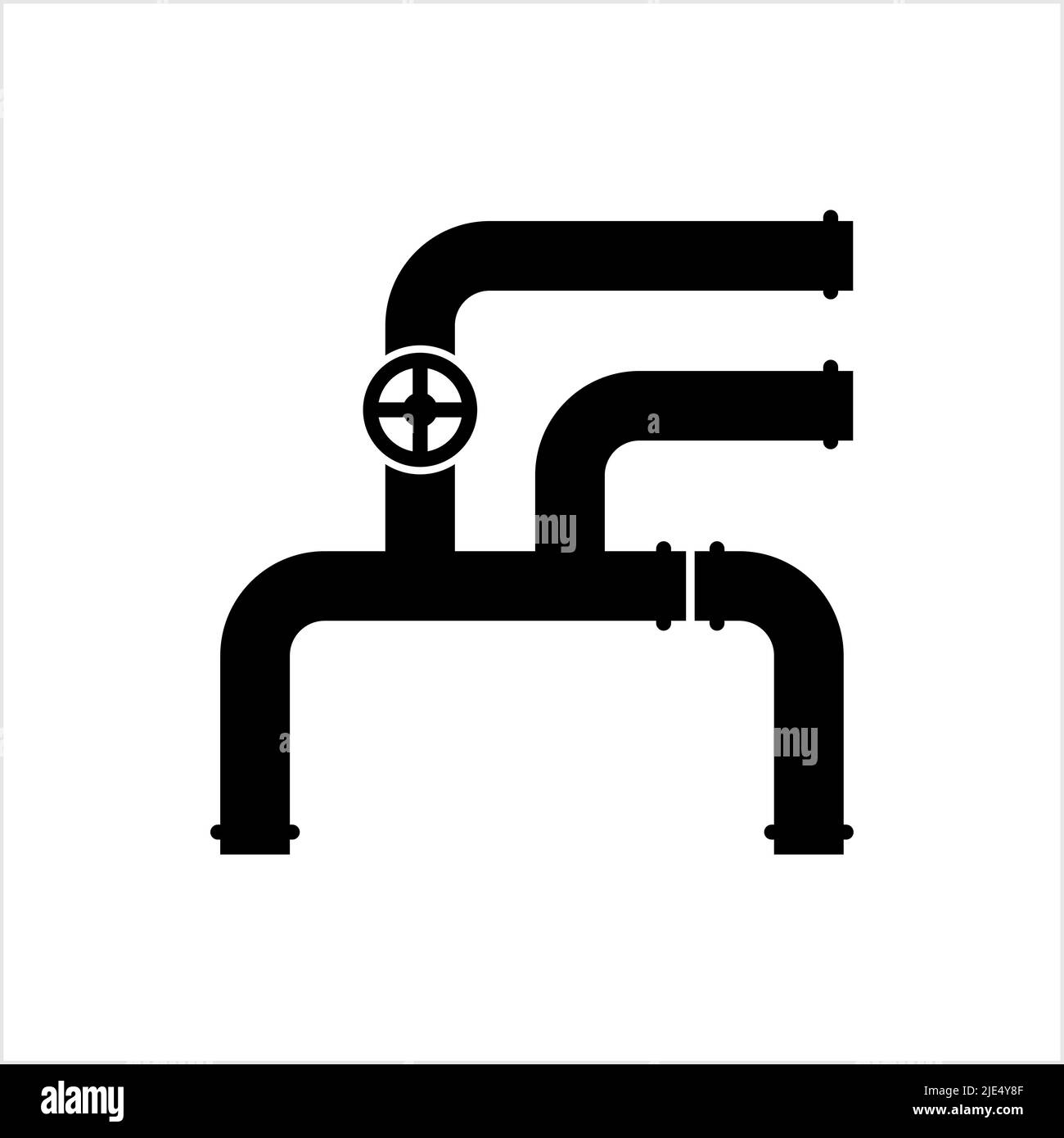 Pipe Icon, Pipe Fitting Icon, Water, Gas, Oil Pipeline, Plumbing Work ...