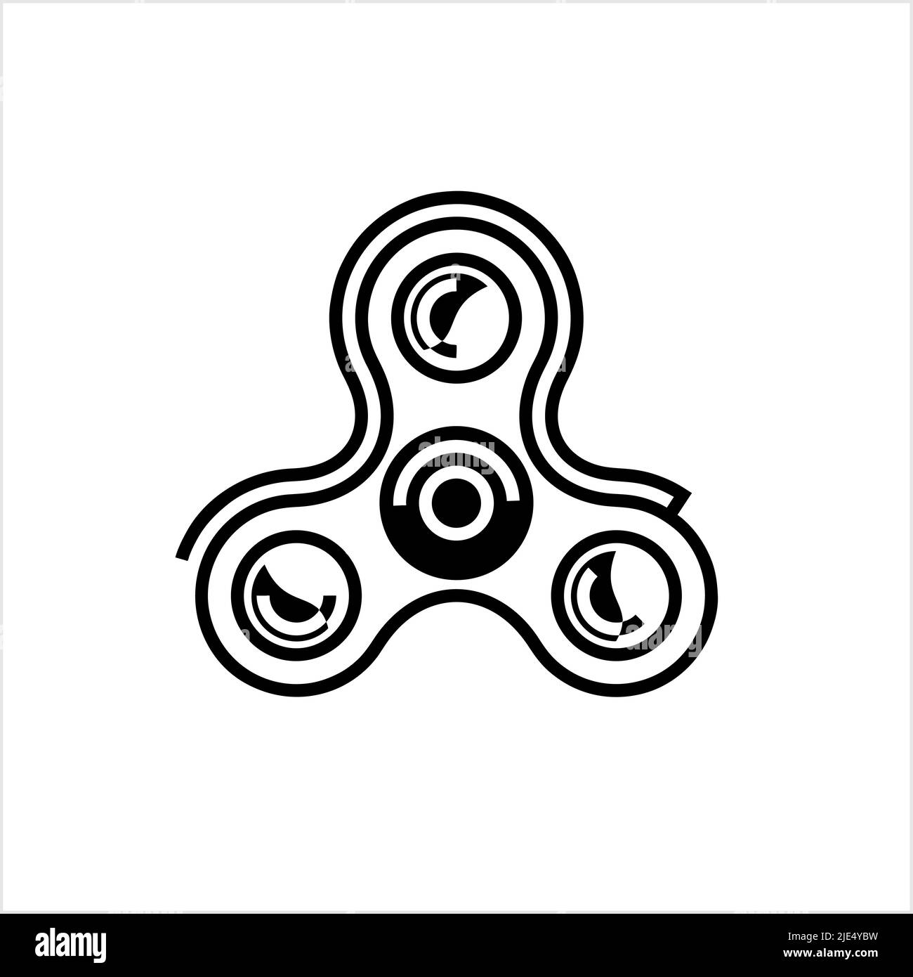 Fidget Spinner, Hand Spinner Toy Icon Vector Art Illustration Stock ...