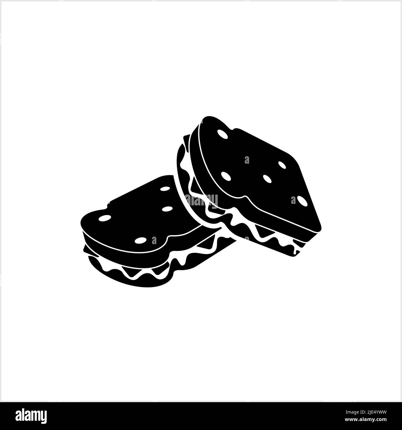 Sandwich Icon, Bread Sandwich Icon Vector Art Illustration Stock Vector ...