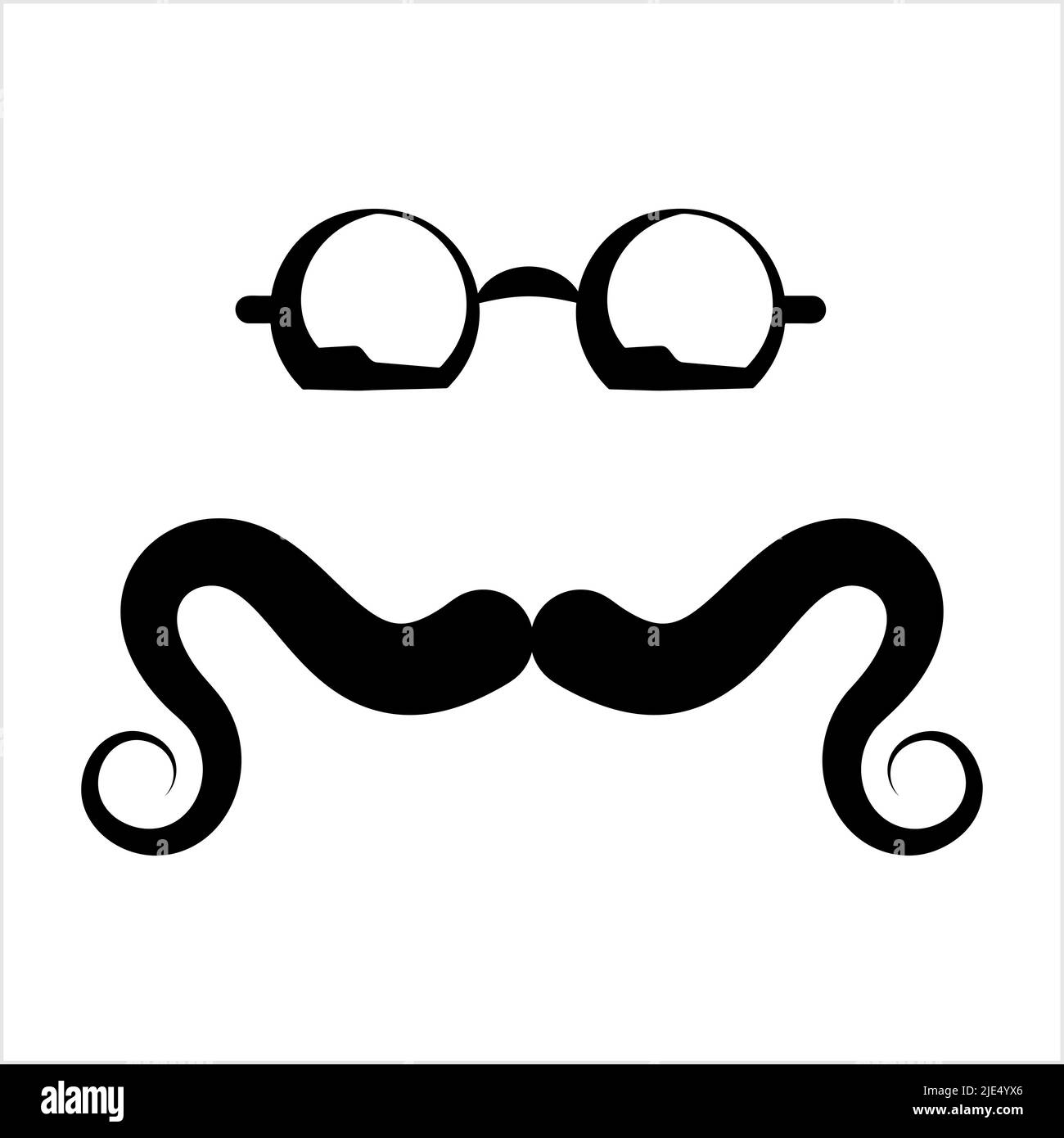 Moustache And Glasses Icon, Mustache And Glasses Icon Vector Art ...