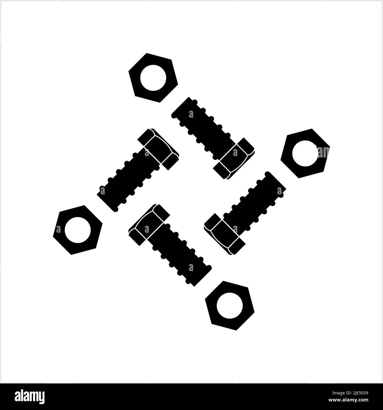 Nut And Bolt Icon, Hex Nut Vector Art Illustration Stock Vector Image ...