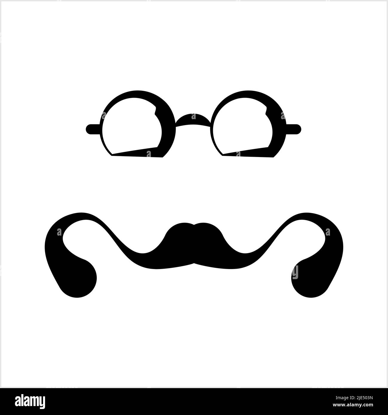 Moustache And Glasses Icon, Mustache And Glasses Icon Vector Art ...