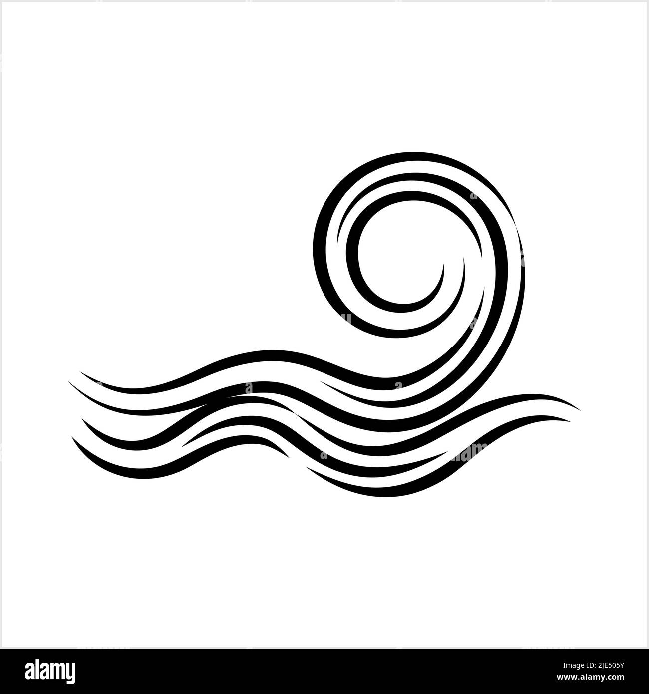 Water Wave Icon, Water Wave Sign Vector Art Illustration Stock Vector ...