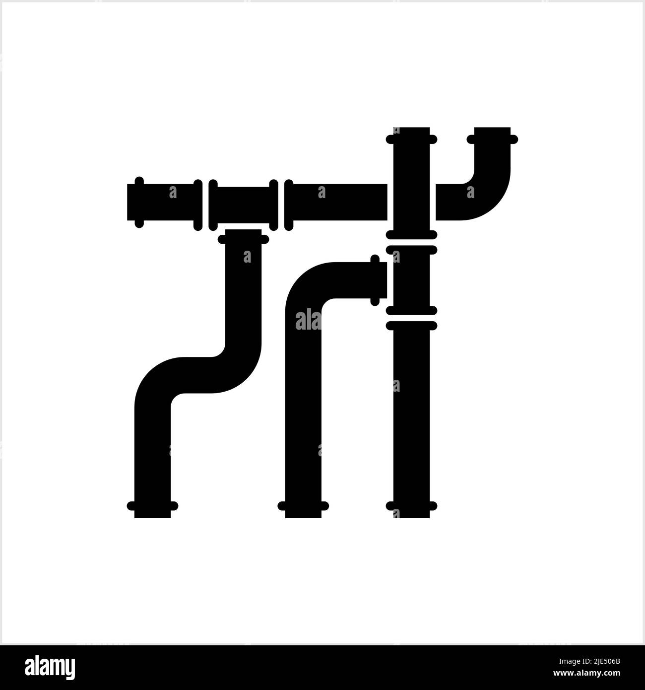 Pipe Icon, Pipe Fitting Icon, Water, Gas, Oil Pipeline, Plumbing Work ...