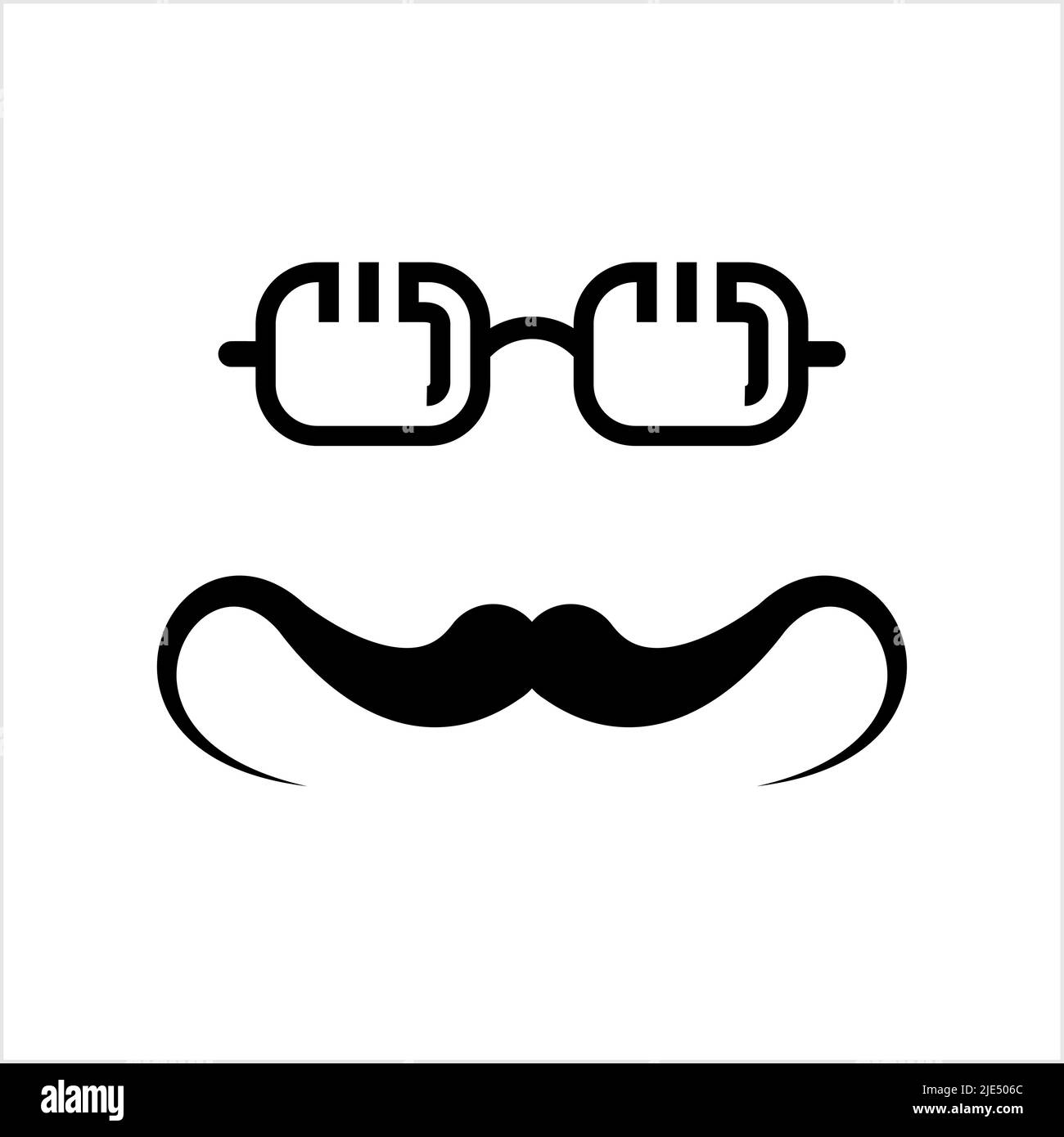 Moustache And Glasses Icon, Mustache And Glasses Icon Vector Art ...