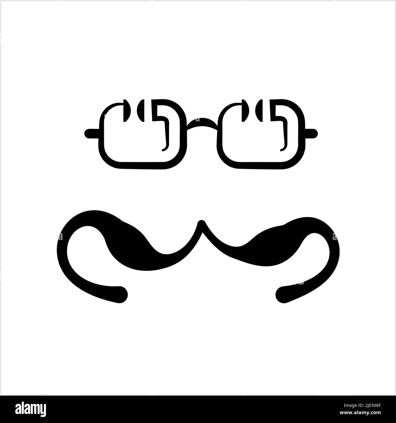 Moustache And Glasses Icon Mustache And Glasses Icon Vector Art Illustration Stock Vector Image