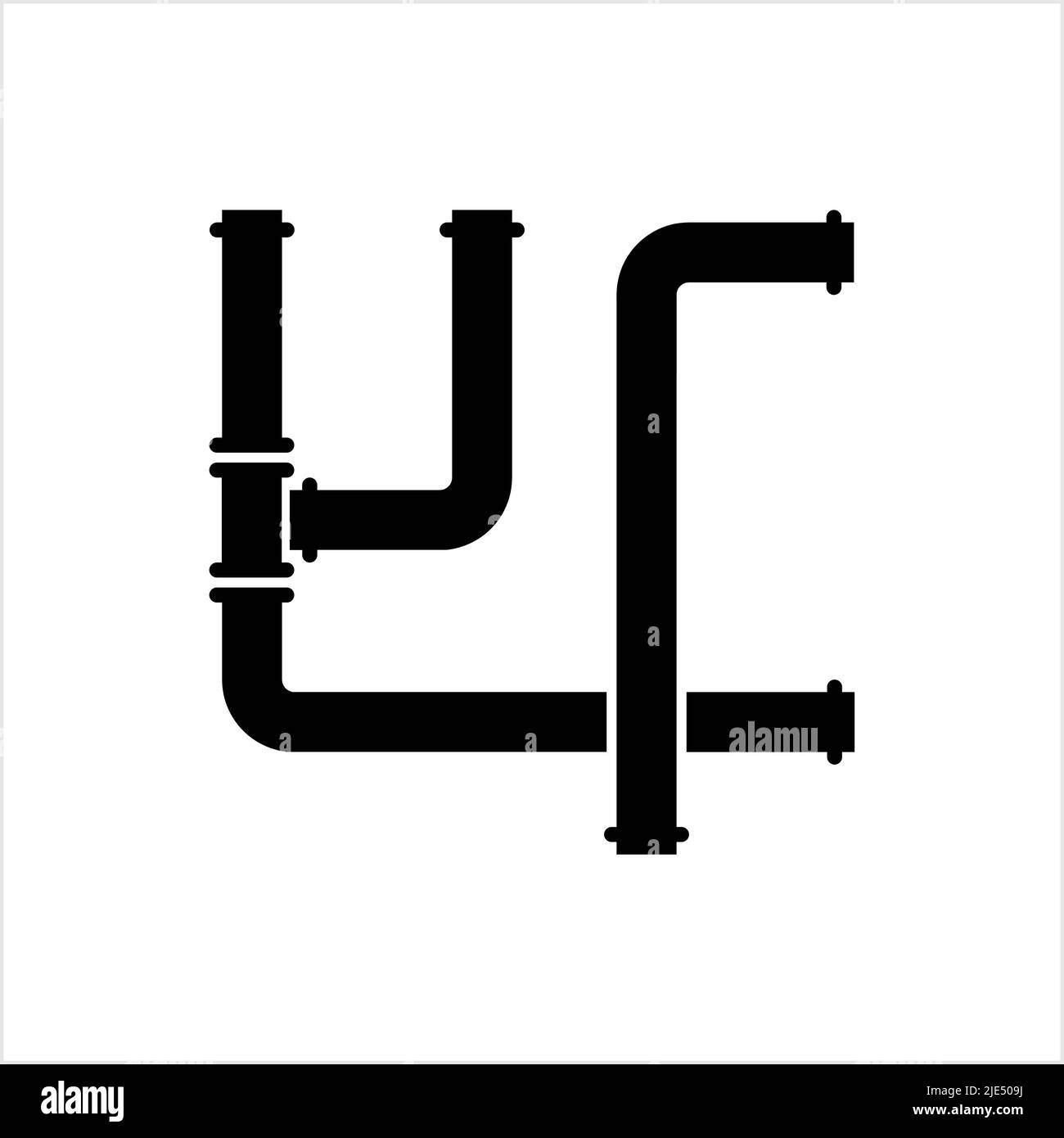 Pipe Icon, Pipe Fitting Icon, Water, Gas, Oil Pipeline, Plumbing Work ...