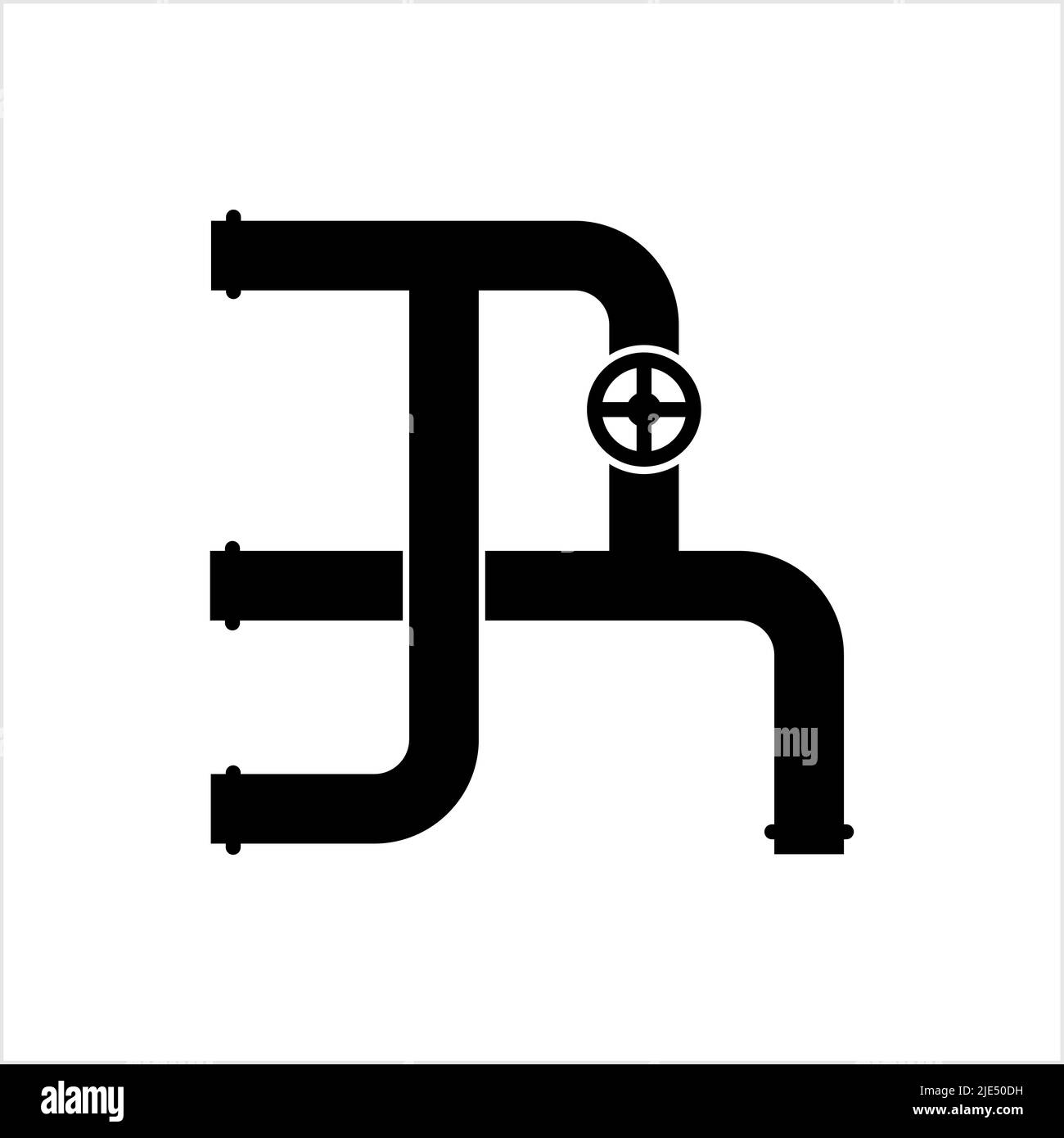 Pipe Icon, Pipe Fitting Icon, Water, Gas, Oil Pipeline, Plumbing Work ...