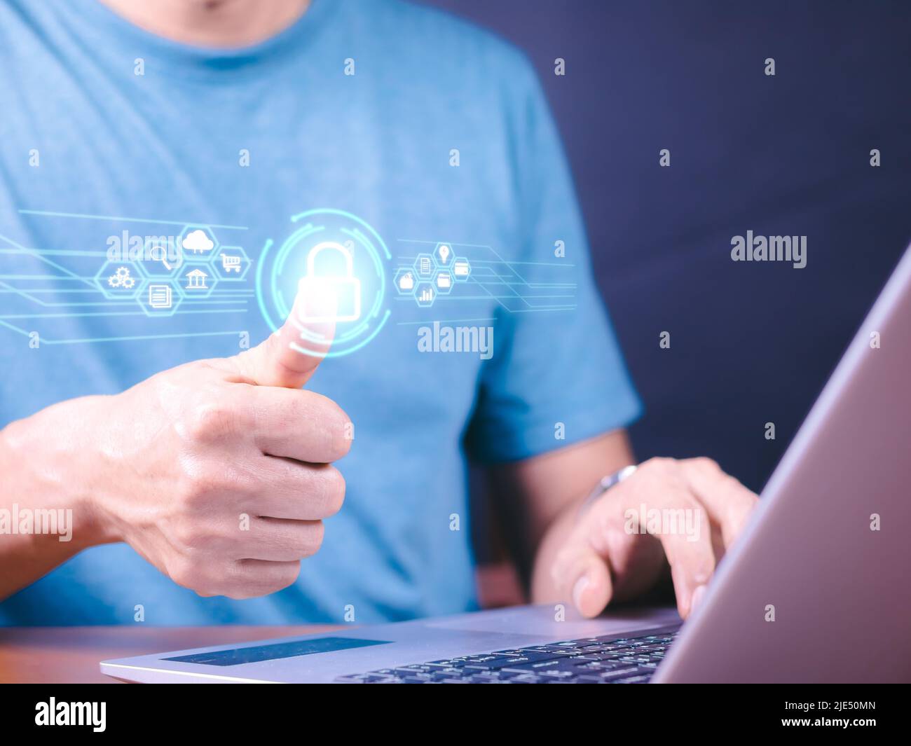 Cybersecurity and privacy concepts to protect data. Lock icon and ...