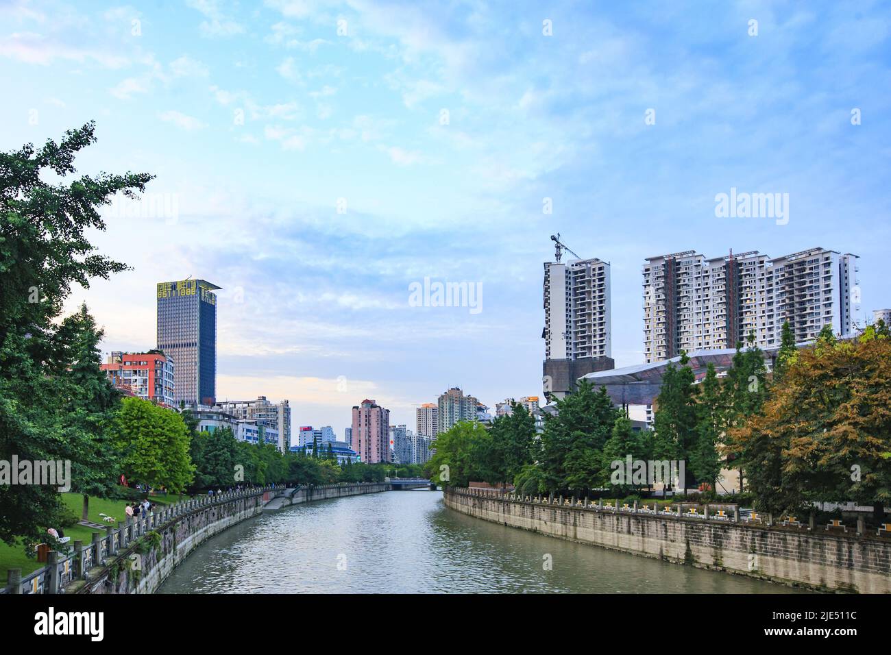 City sichuan province chengdu tall building river Stock Photo - Alamy