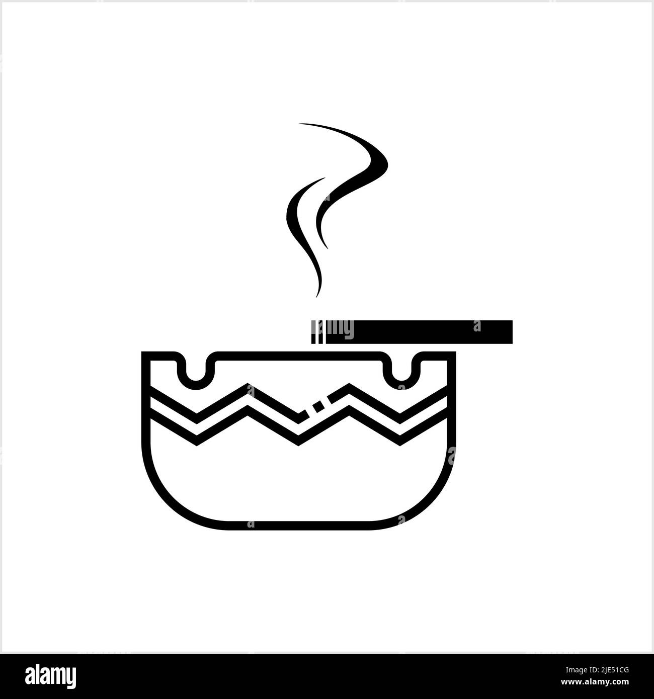 Ashtray Icon, Ashtray For Cigarette Vector Art Illustration Stock ...