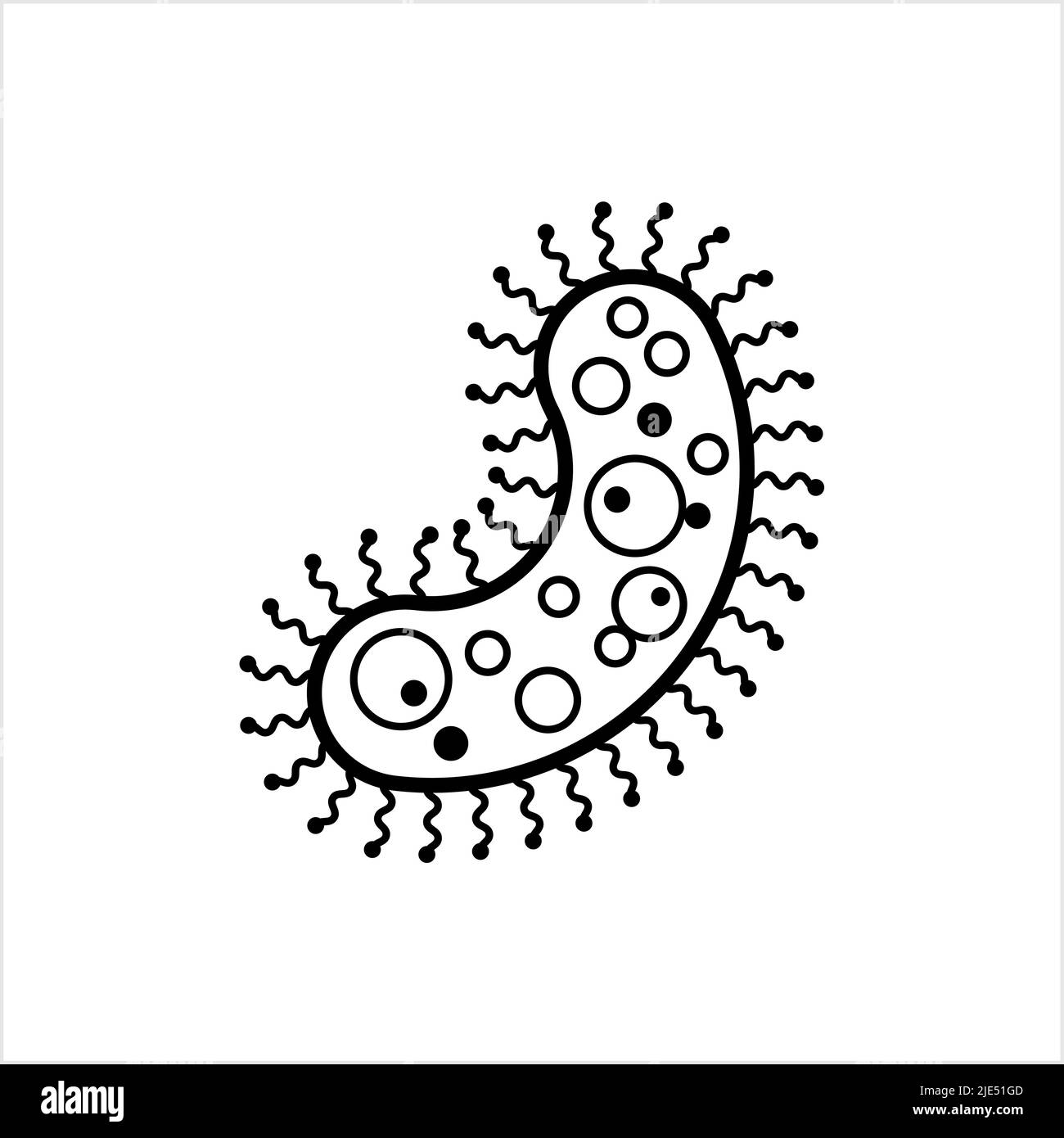 Bacteria Icon, Bacteria Vector Art Illustration Stock Vector Image ...