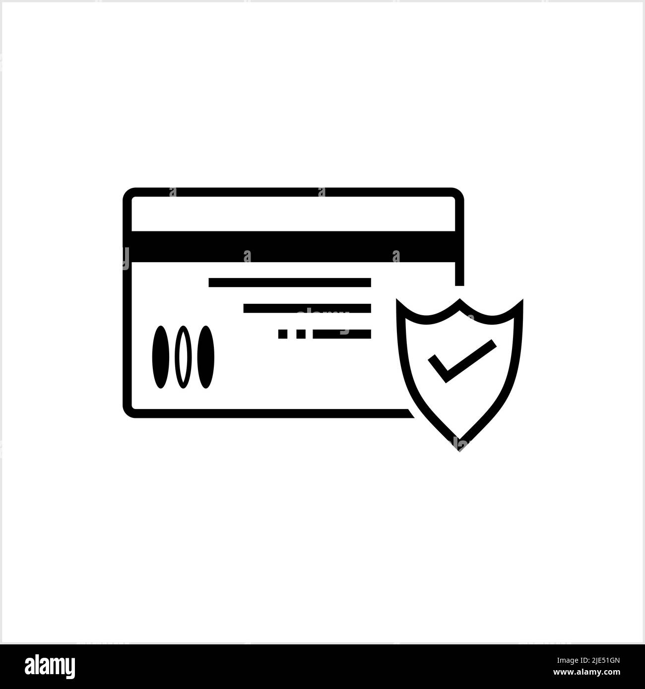 Card Protection Icon, Credit Debit Secure Payment Icon Vector Art ...
