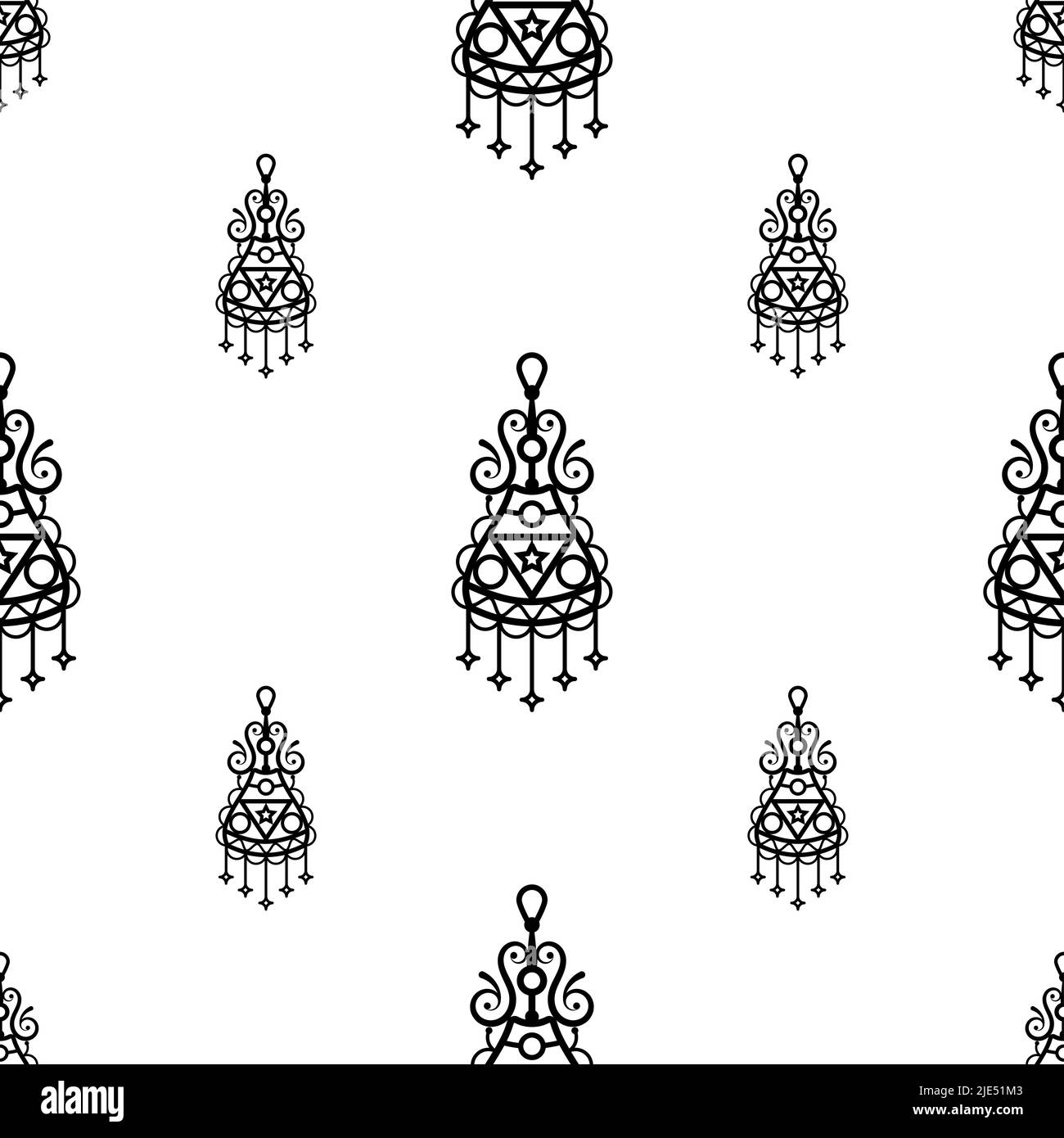 Amulet Icon Seamless Pattern, Good Luck Charm Icon Vector Art ...