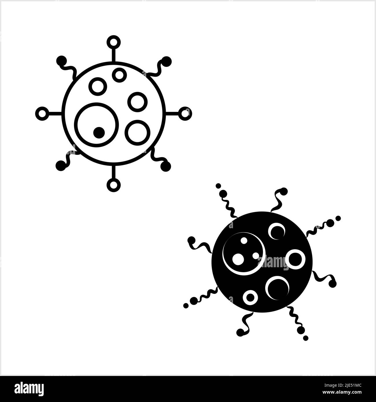 Bacteria Icon, Bacteria Vector Art Illustration Stock Vector Image ...