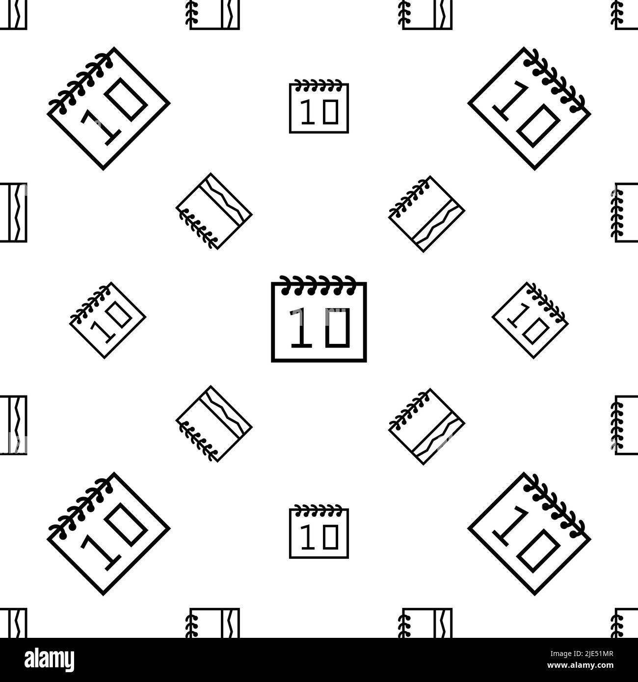 Calendar Page Icon Seamless Pattern, Time Management, Scheduling ...