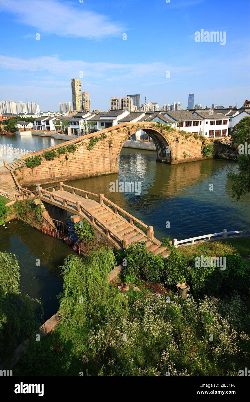 Jiangsu province suzhou pan gate the canal the ancient Han ditch Stock ...