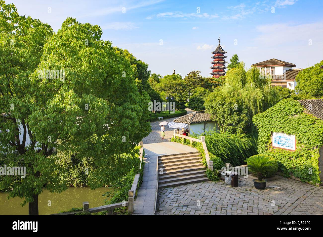 In jiangsu province suzhou pan gate the canal the ancient Han ditch ...