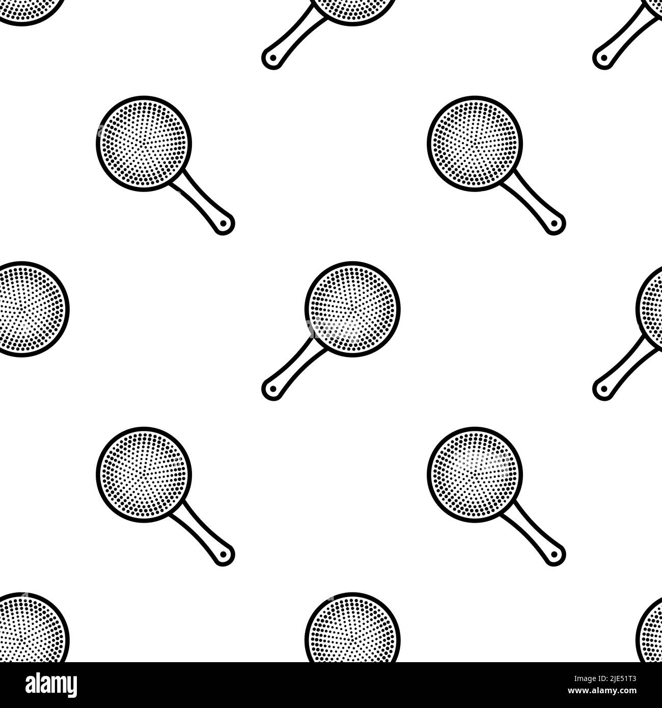 Colander Icon Seamless Pattern, Kitchen Cullender Utensil Icon Vector ...