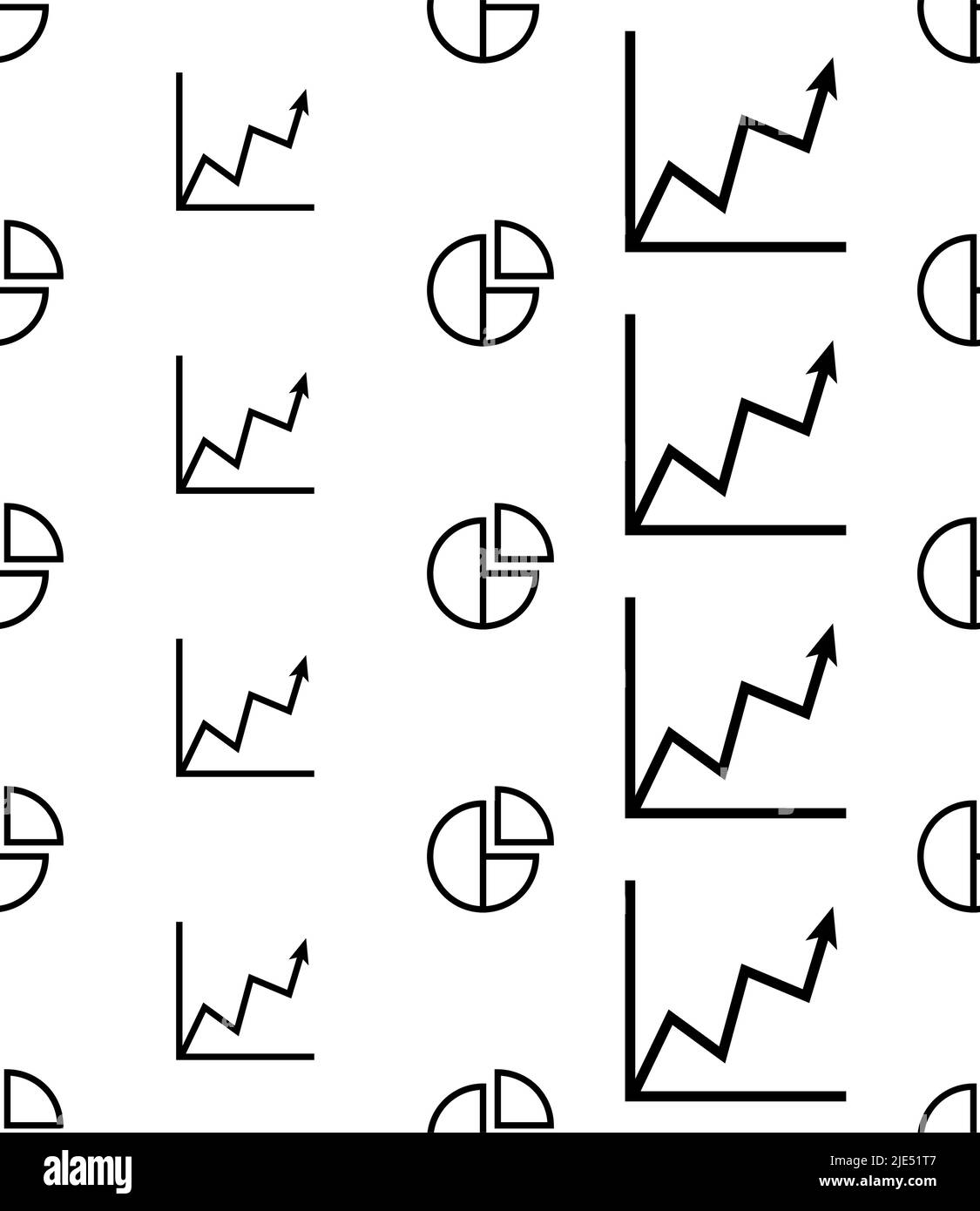 Data Graph Icon Seamless Pattern, Business Graph Icon Vector Art ...