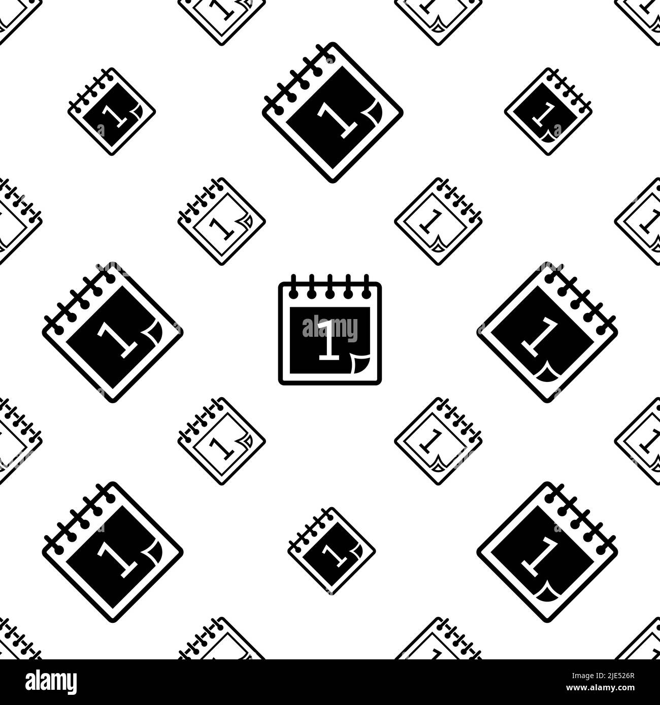 Calendar Page Icon Seamless Pattern, Time Management, Scheduling ...