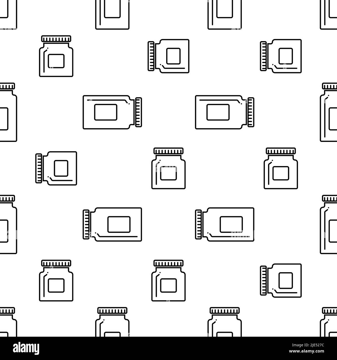 Plastic Container Icon Seamless Pattern, Food Container, Packaging Icon ...