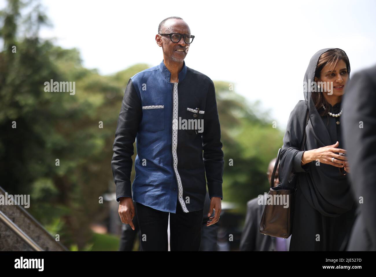 Rwandan President Paul Kagame arrives for the Leaders' Retreat on the ...
