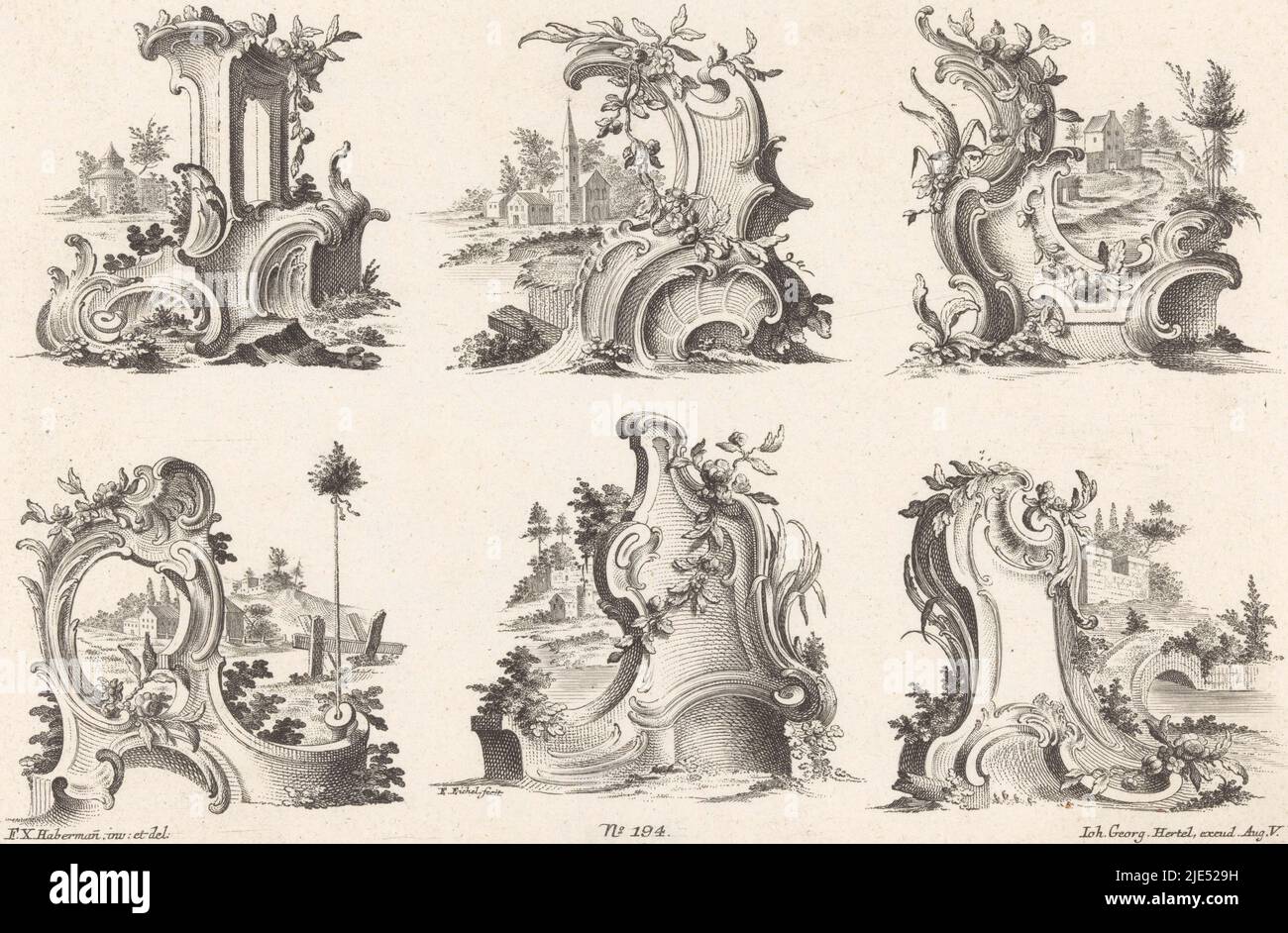 Six rocaille ornaments hi-res stock photography and images - Alamy