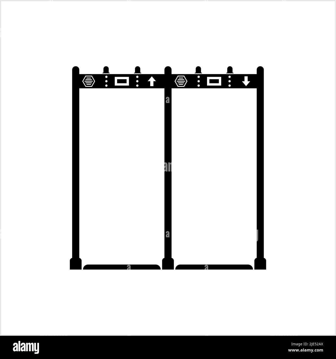 Metal Detector Gate Icon, Electronic Metal Detector Gate Icon Vector ...