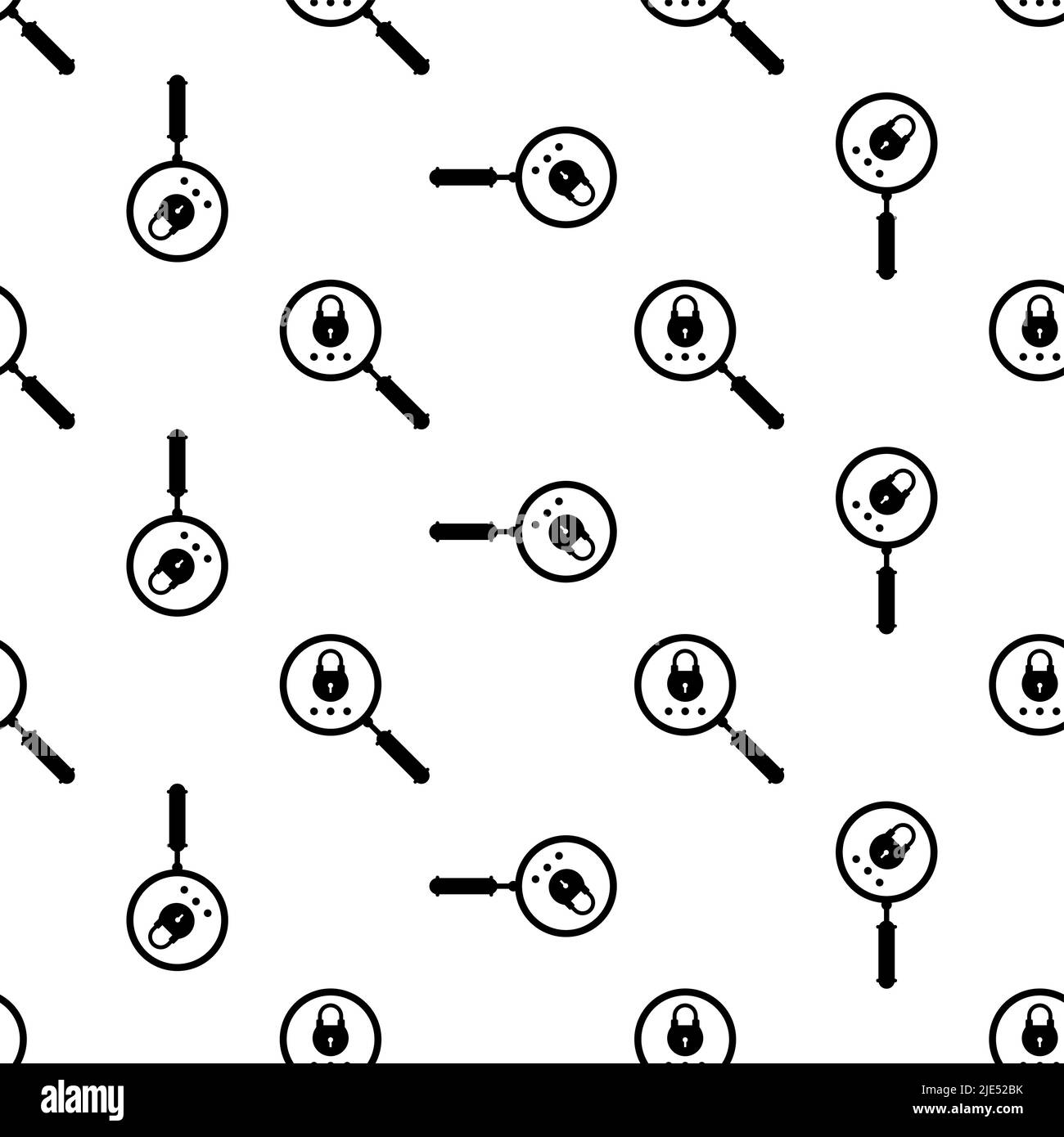 Secure Search Icon Seamless Pattern, Secure Search System Vector Art ...