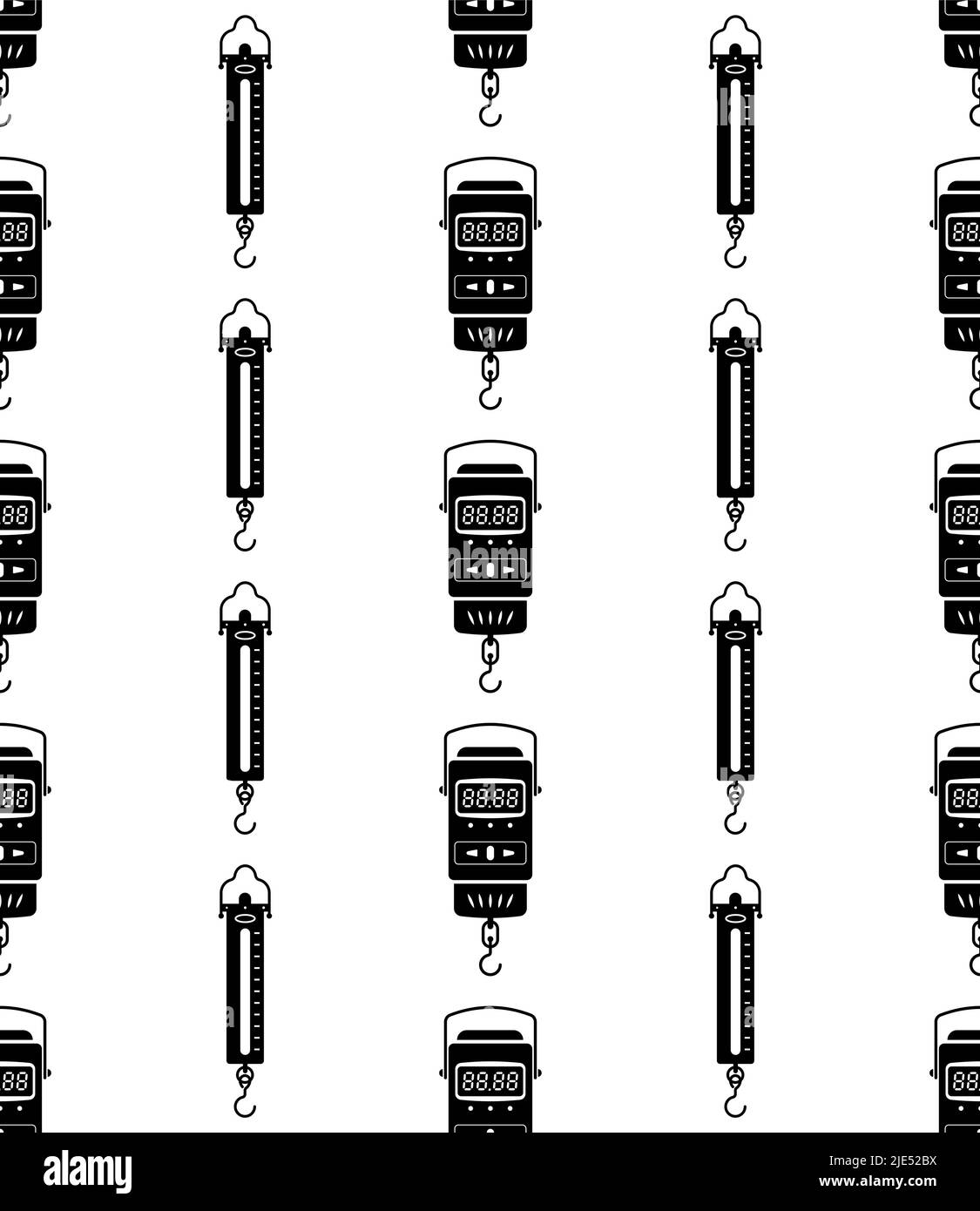 Portable Weighing Scale Icon Seamless Pattern, Weight Measuring Hanging ...