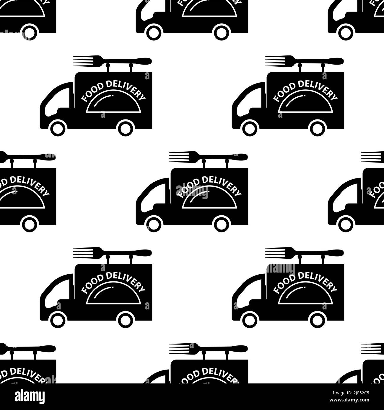 Food Delivery Truck Icon Seamless Pattern, Food Delivery Icon, Fast ...