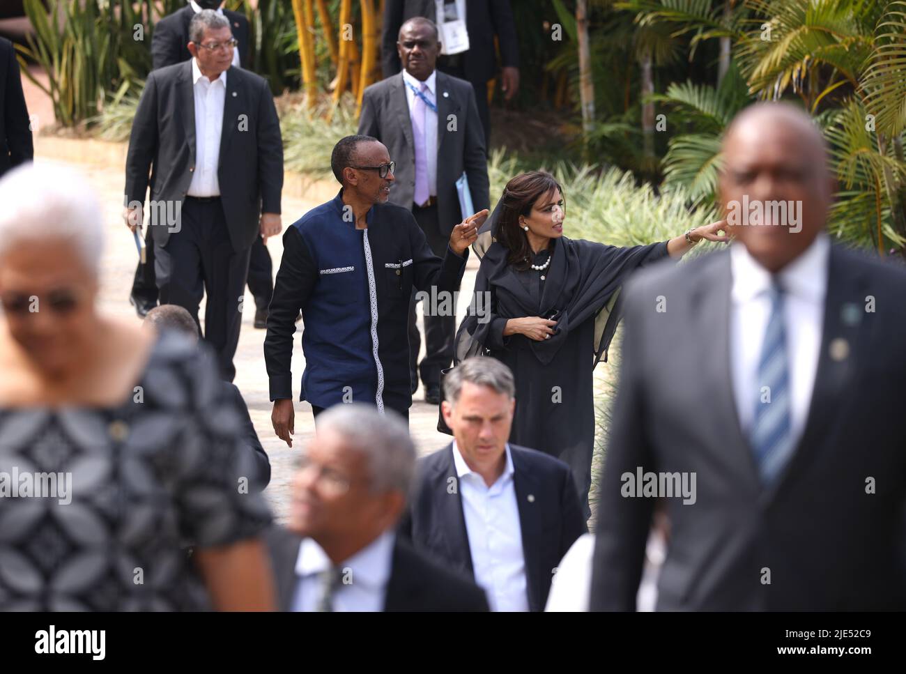 Rwandan President Paul Kagame arrives for the Leaders' Retreat on the ...