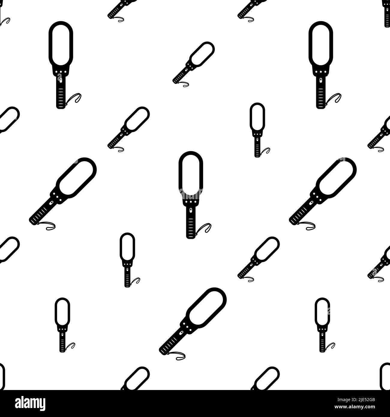 Metal Detector Icon Seamless Pattern, Hand Electronic Metal Detector ...