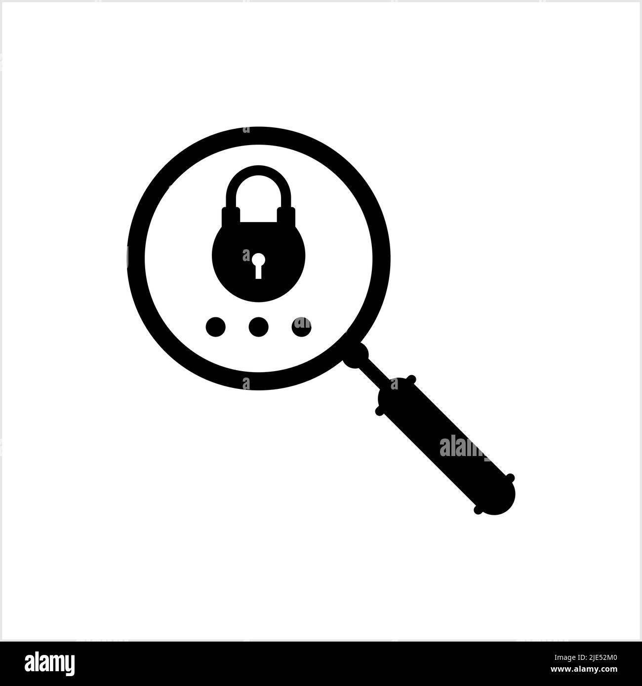 Secure Search Icon, Secure Search System Vector Art Illustration Stock ...