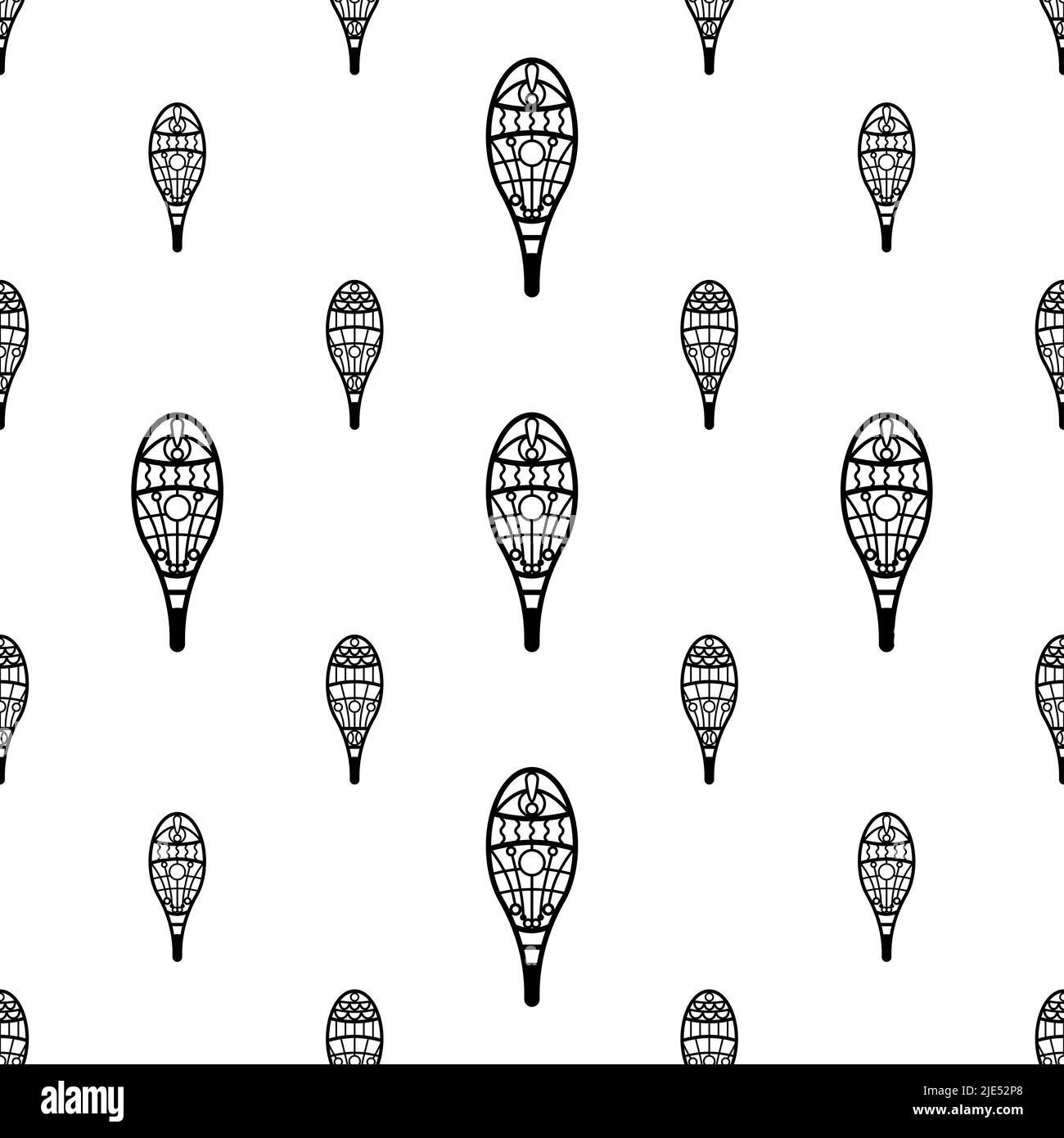Traditional Snowshoes Icon Seamless Pattern, Winter Snow Equipment ...