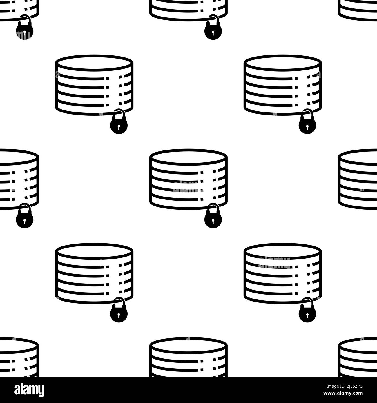 Secure Database Icon Seamless Pattern Database Security Icon Vector Art Illustration Stock